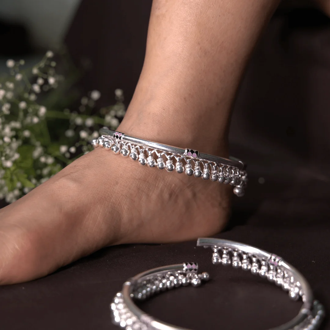 Plain Silver Kada Payal for Women’s – JK Silver Store – Pure 925 Silver ...